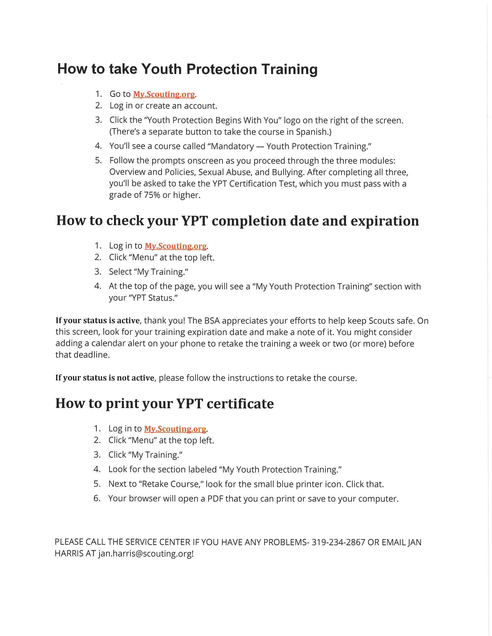 Youth Protection Training – Winnebago Council